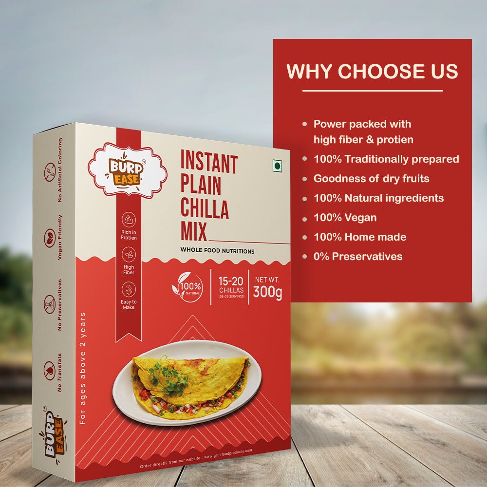 Multi Grain Plain Chilla Mix - 300 Gm | The Burpease