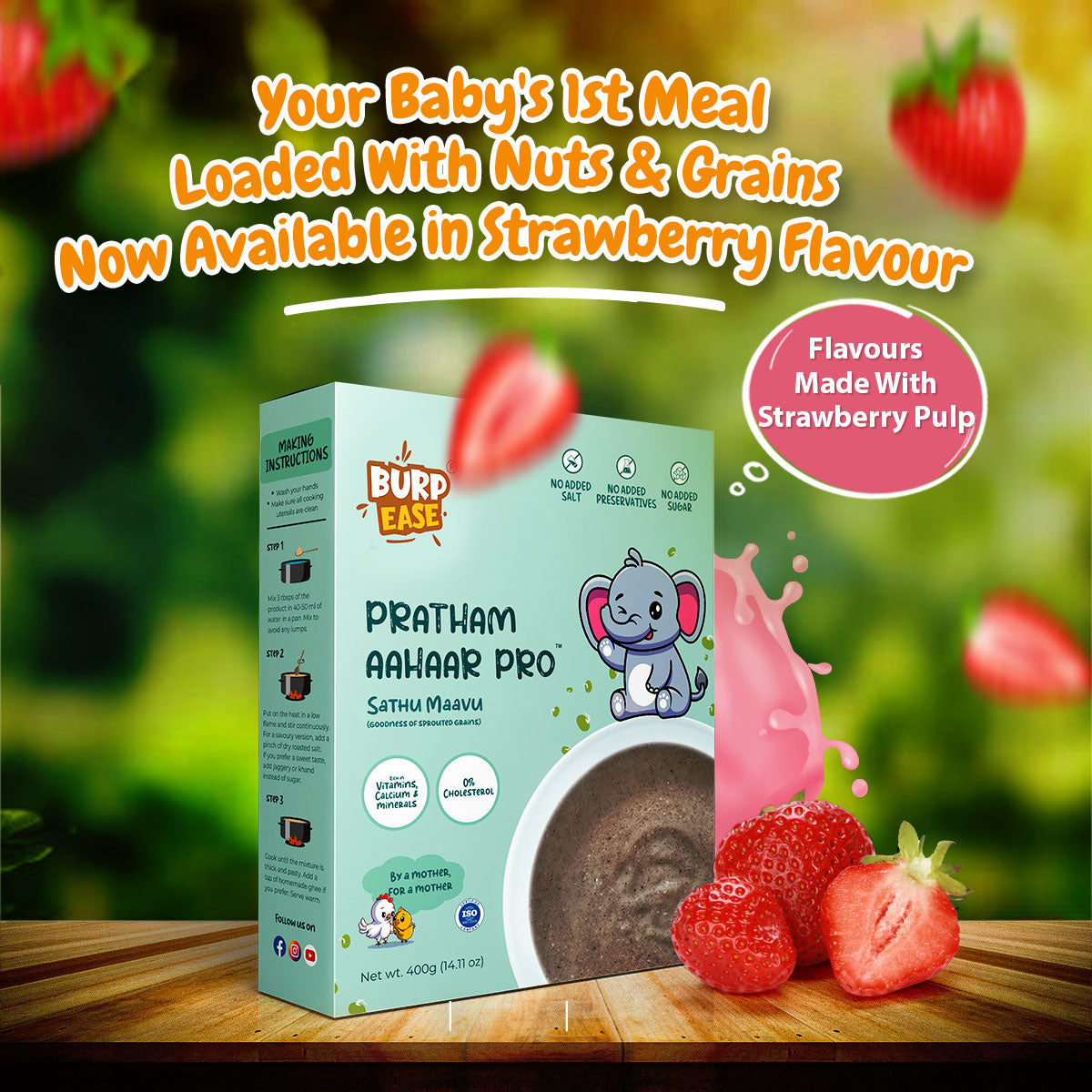 Pratham Aahaar Pro - Strawberry Flavour – The Burpease